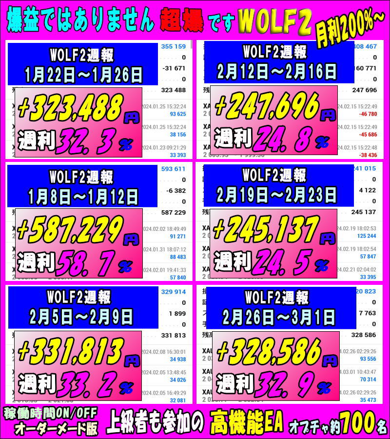 ウルフ（Wolf） FX自動売買EAの詳細レビュー・実績と始め方 | 初心者でもらくらくFX生活